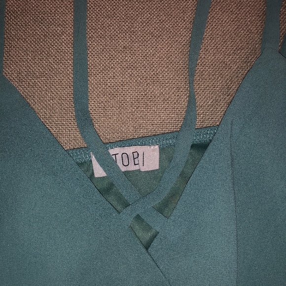 Tobi | Tops | Tobi Light Blueteal Strappy Bodysuit | Poshmark